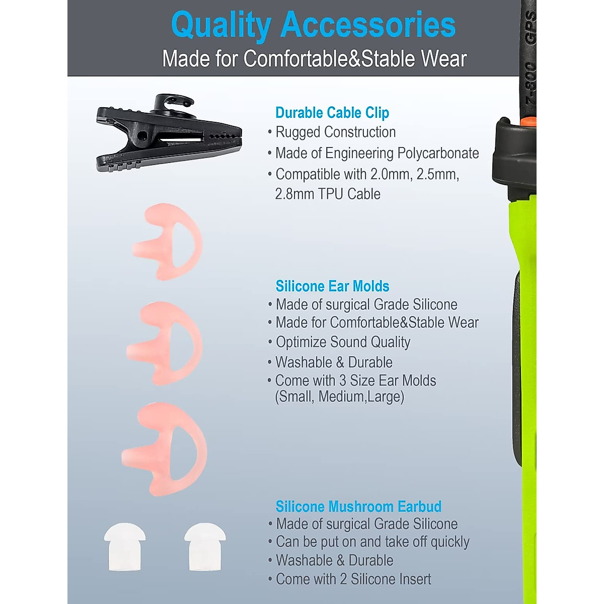 commountain APX 6000 XPR 7550e Earpiece w/Mic Compatible for Motorola Radios APX 8000 APX 7000 4000 XPR 7580e 7380e XPR 7550 7350e 7350 APX6000 APX7000 APX8000 XPR7550 XPR7550e, Surveillance Headset