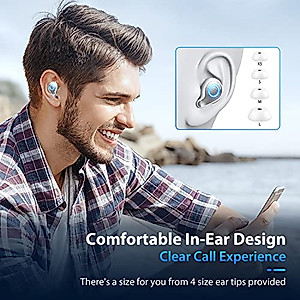 NIPELL Wireless Earbuds, Bluetooth 5.2 Headphones with 1800mAh Charging Case - 88Hrs Play Time - Cell Phones Charging Function, Built-in Microphone IPX5 Waterproof Earphone for iOS/Android (White)