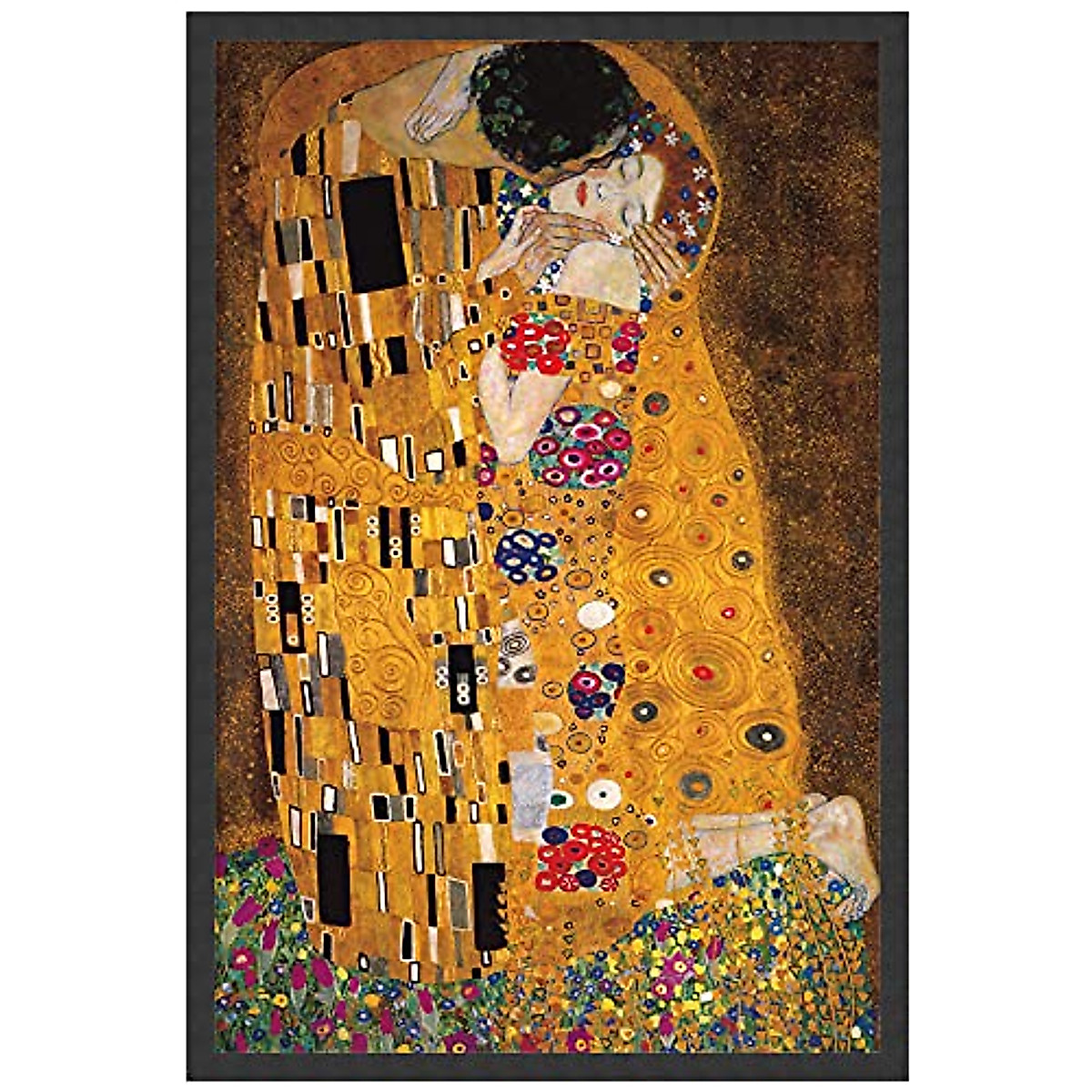 Framed Art Print, 'The Kiss (Le Baiser / Il Baccio), 1907' by Gustav Klimt: Outer Size 25 x 37"
