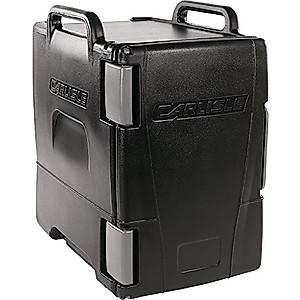 Carlisle FoodService Products Cateraide IT End Loading Insulated Food Pan Carrier Holds 6 Full Size 2.5" Pans with Handles for Catering, Kitchens, and Restaurants, Plastic, Black