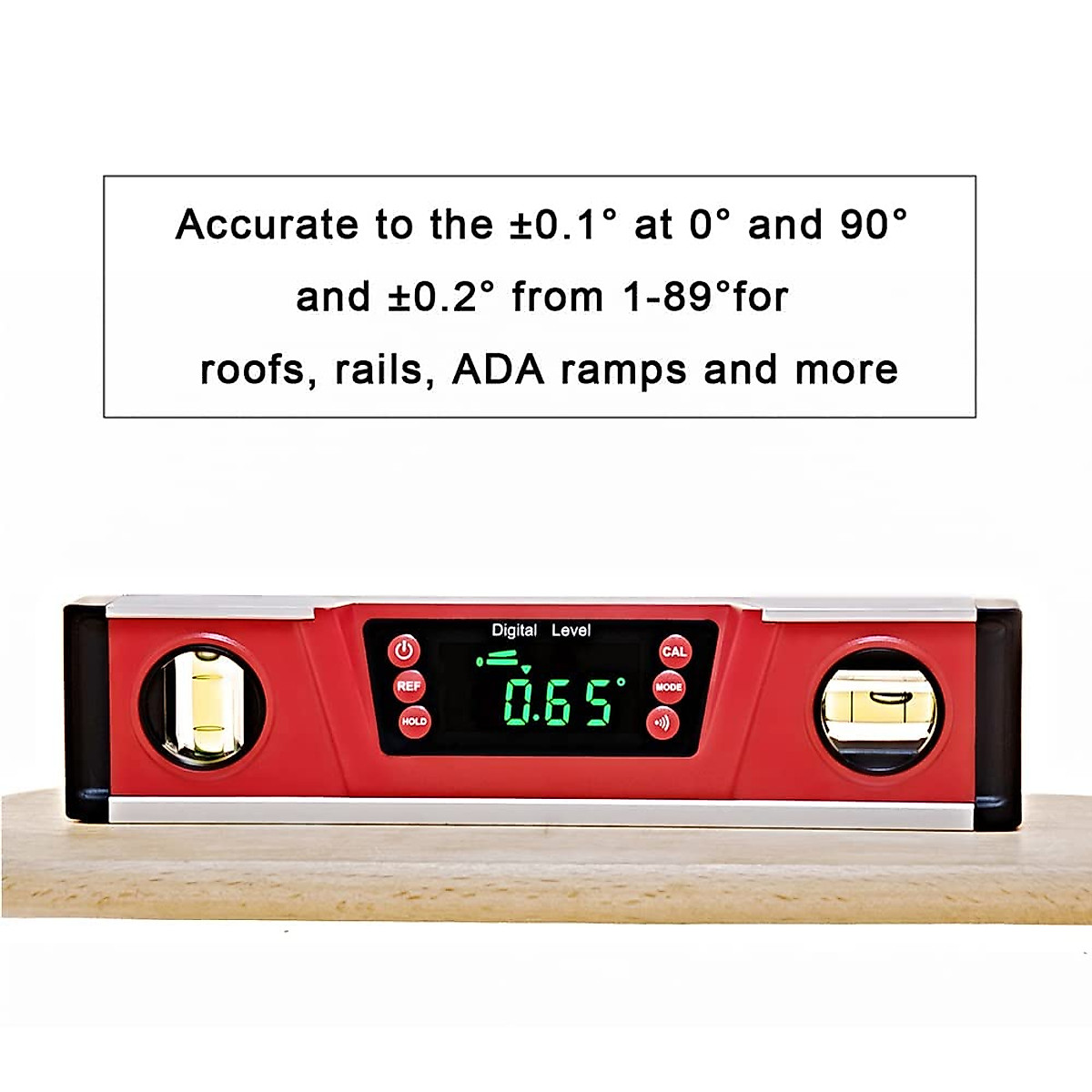 10-Inch Digital Torpedo Level and Protractor | Neodymium Magnets | Bright LED Display | V-GROOVE MAGNETIC BASE | IP54 Dust/Water Resistant smart level with Carrying Bag