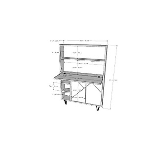 Nexera, Black 611006 Slim Secretary Desk, OneSize