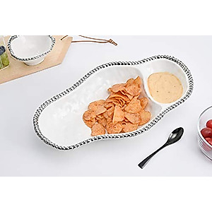 Pampa Bay Porcelain 2-Section Serving Tray Platter (White)