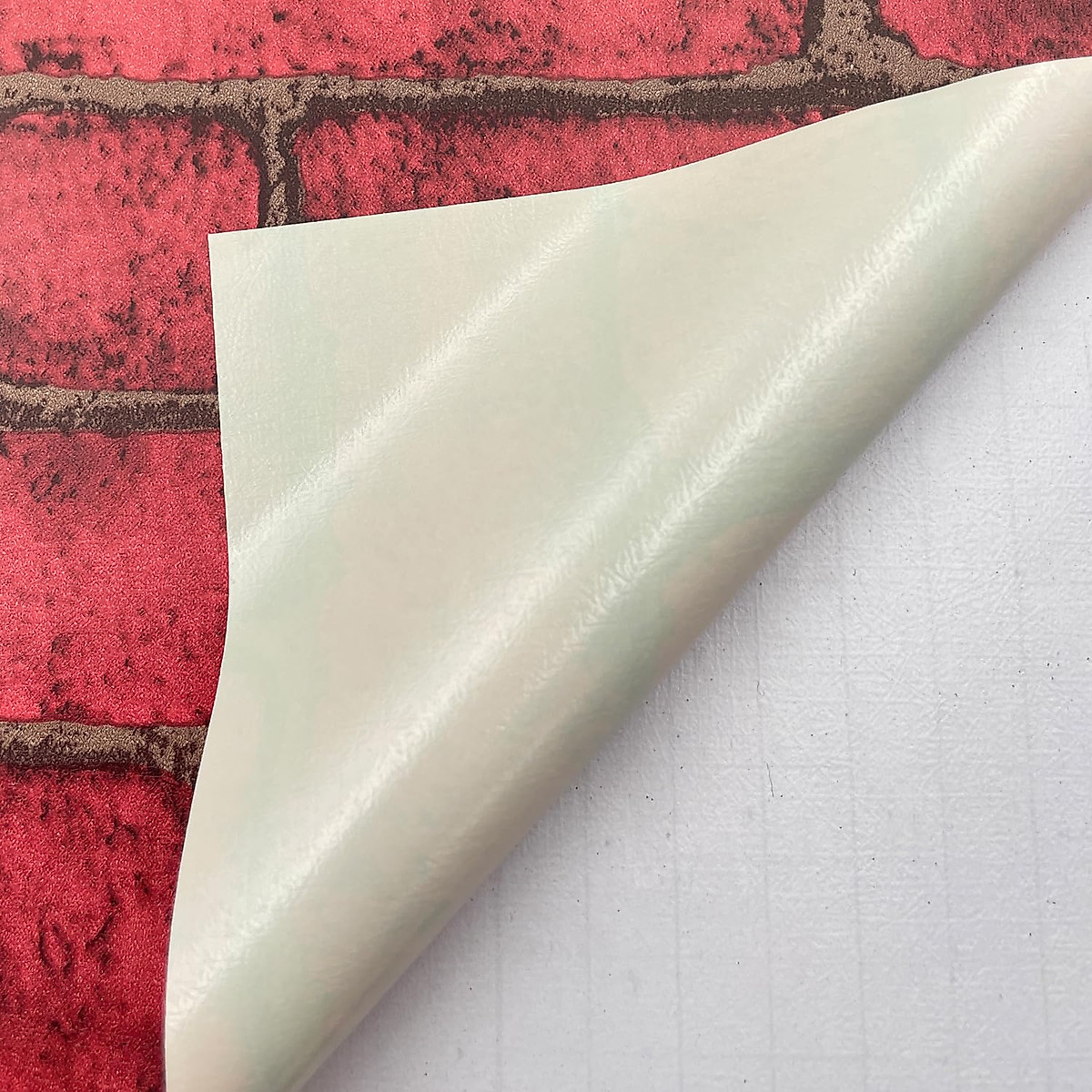 Yifely Red Brick Self Adhesive Shelf Drawer Liner Door Sticker Rural Wall Covering Paper Easy to Install 17.7inch by 9.8 Feet