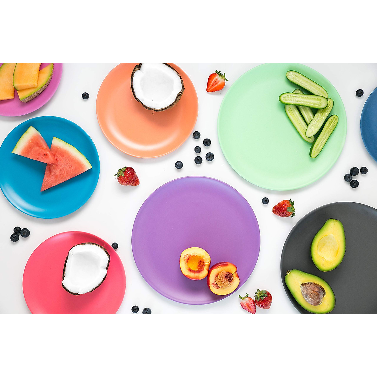 Bobo&Boo Bamboo Kids Plates (7.8inch), Set of 4 Eco Friendly Toddler Plates :: Non Toxic Children’s Dinnerware for Babies & Big Kids :: Mix and Match :: Great Gift for Baby Showers & Birthdays, Sunset