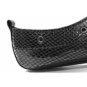 Irish Dance Pumps Soft Shoes - Diamond Stitch Leather Upper, Split Sole, Shock Absorbing Insole - UK Sizes Black