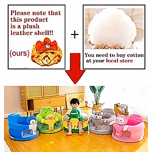 Eyomii 1 Pcs Baby Sitting Chair Cover Animal Shaped Kids Learning Sitting Chair Cover Support Sofa Infant Plush Seats Baby Sofa Seat Cover for Toddlers.(Only Cover)