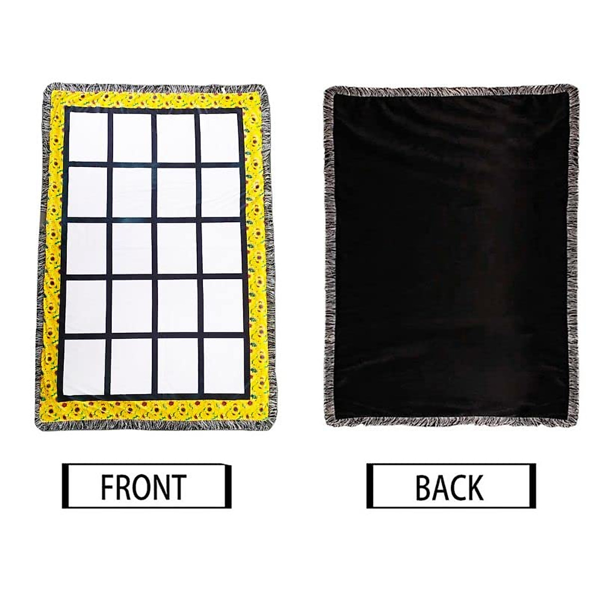 AQWJ Sublimation Blanks Throw Blanket for Heat Press, Sunflower Sublimation Blanket, 100% Polyester, Custom Personalised Sublimation Photo with 20 Panel,40"X60"