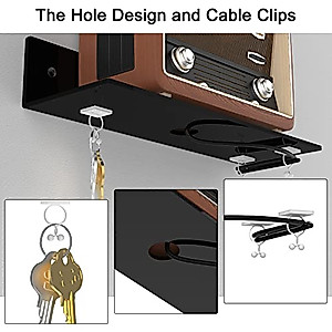 AIBORS Floating Shelves Acrylic Wall Mounted Hanging Shelf Set of 3-12 Inch Wall Display Shelf for Bedroom, Bathroom, Kitchen, Living Room, Office with Cable Clips