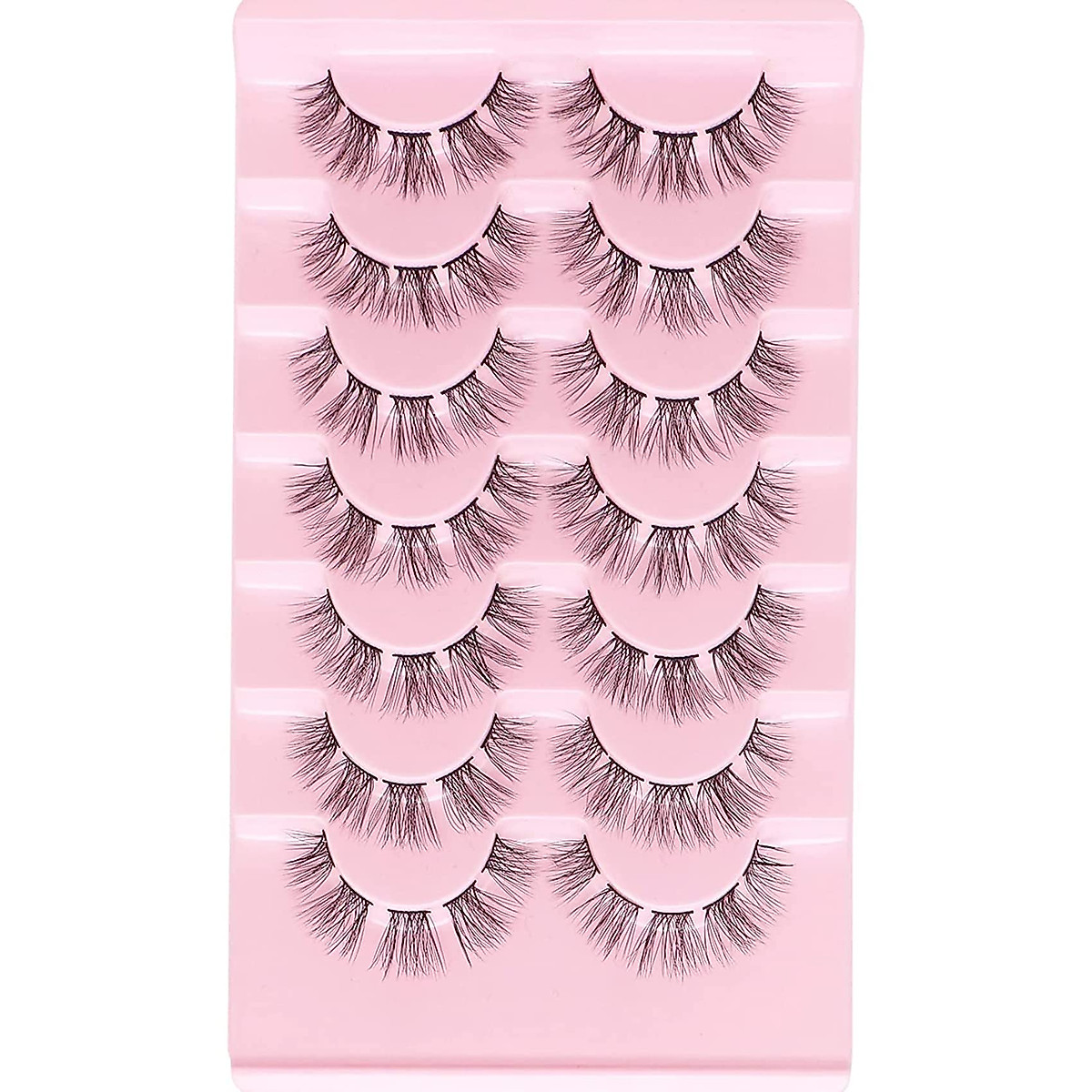 Veleasha Lash Clusters 3D Fluffy & Wispy DIY Individual Lashes Handmade & Lightweight False Eyelashes 7 Pairs Pack Natural Look Eyelashes (Cluster 01)