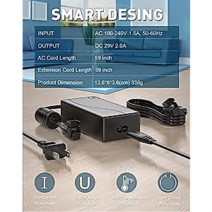 Recliner Power Supply, Ponkor AC/DC Switching Power Supply Transformer 2-pin 29V 2A Adapter with Extension Cord for Lift Chair or Power Recliner Limoss OKIN