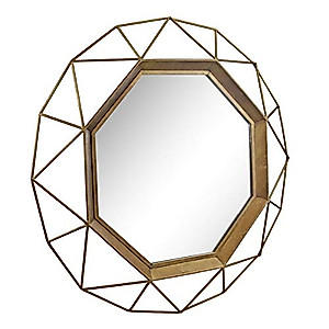 Stonebriar SB-6137A Gold Geometric Wall Mirror, 30 x 30