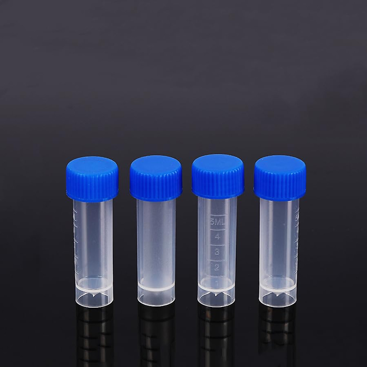 Yaphetss 24Pcs 5ml Plastic Test Tubes with Screw Caps Small Bottle Vial Storage Container Graduated Sample Bottles for Lab, Transparent, FBA-GUS0087638