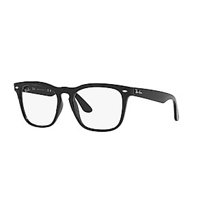 Ray-Ban RX4487V Steve Square Prescription Eyewear Frames, Black/Demo Lens, 54 mm