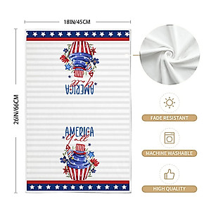 GEEORY Kitchen Towels for 4th of July Decorations Floral America Patriotic Dish Towels 18x26 Inch Ultra Absorbent Bar Drying Cloth Hand Towel for Kitchen Bathroom Party Home Set of 2 GD093