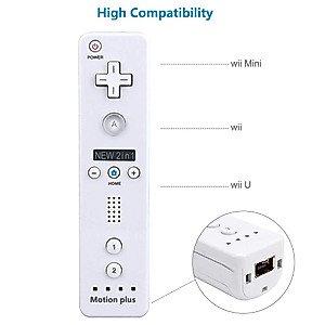 Wii Remote Controller, CooleedTEK Remote Plus Controller and Nunchuk Controller for Wii and Wii U, with Silicon Case