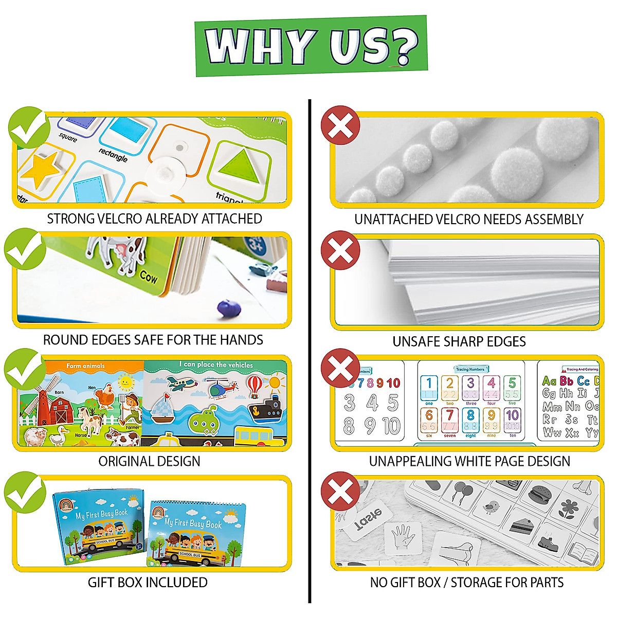 Twinventures Montessori Preschool Busy Book for Toddlers, Autism Sensory Educational Toys, Assembled Activity Binder for Early Learning, Preschool Learning Activities