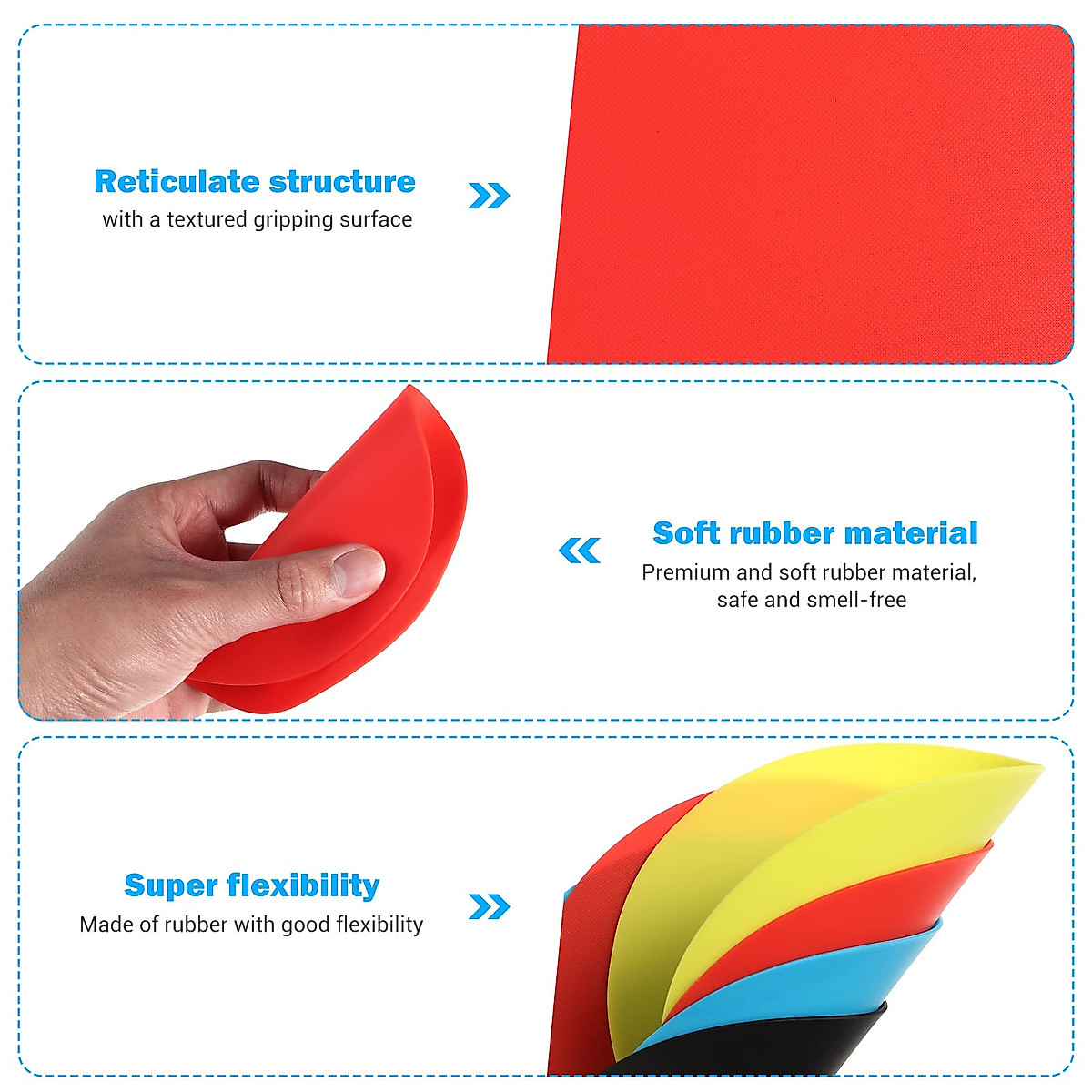 Cabilock 4pcs Rubber Non Slip Jar Gripper Pads Multi Purpose Non Slip Jar Lid Grip Pad Bottle Opener for Seniors Kids Women Kitchen Coasters Round