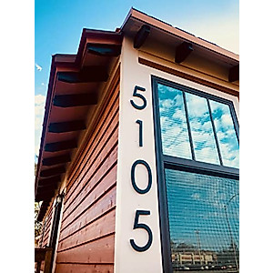 8 inch Large Modern House Numbers, Black plastic with hardware included (1)