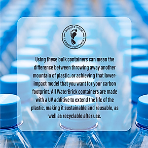 WaterBrick International WaterBrick Water Storage Containers for Emergency Water Storage | 6-Pack of Stackable 3.5 Gallon Water Container Bricks | Food-Grade HDPE Plastic | BPA-Free | STD Tan