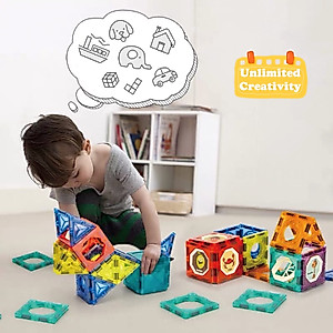 BINZKBB Light Magnetic Tiles Building Blocks for Kids,3D Clear Educational STEM Building Toys,Magnetic Marble Run Blocks Toys for Kids Ages 3 4 5 6 7 8 10+Year Old Boys Girls Creative Gift(110 PCS)