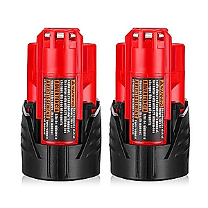 BABAKA 2 Packs 3.0Ah M12 Replacement Battery for Milwaukee 12V Battery for XC 48-11-2411 48-11-2420 48-11-2401 48-11-2402,48-11-2430,48-11-2440,48-11-2460, 48-11-2412 Cordless Tools Batteries
