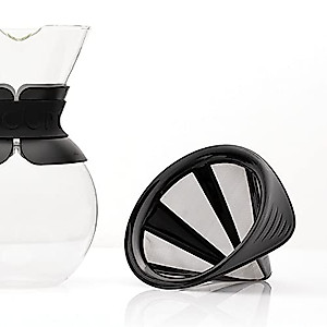 Bodum Pour Over Coffee Maker with Permanent Filter, 1 Liter, 34 Ounce, Black Band