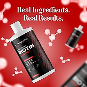 Ultra Biotin Shampoo for Thinning Hair - Extra Strength Volumizing Shampoo for Men and Women with B Vitamins and Rosemary Essential Oil - Sulfate Free Shampoo Biotin Formula for Hair and Scalp Care