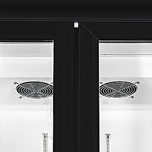 DHPM 51" 2 Sliding Glass Reach in Refrigerator Swing, Door Upright Display Beverage Cooler Merchandiser, Antique White