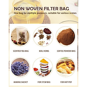 200pcs Disposable Tea Bags for Loose Leaf Tea, Tea Filter Bags with Free Tea Spoon for Loose Tea Loose Leaf Tea, Coffee, Spice, Herbs (QS53)