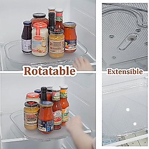 Lazy Susan for Refrigerator, Lazy Susan for Refrigerator Rectangular, Square Lazy Susan Turntable Organizer, Rectangular Turntable for Refrigerator