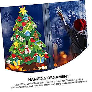 Felt Christmas Tree Nativity Decorations Kids DIY Felt Tree Xmas Tree Ornaments Felt Xmas Tree Table Christmas Tree Xmas Tree Figurines Hand Decor Wooden do it Yourself 3D