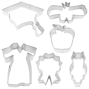 R&M International Graduation Cookie Cutter Set, 1-Pack, Silver