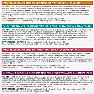 Purina Fancy Feast Wet Cat Food Variety Pack, Creamy Delights Poultry & Seafood Collection - (24) 3 oz. Cans