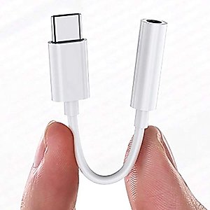 USB C to 3.5mm Headphone Jack Adapter, OKD USB C Headphone Adapter Type C to 3.5mm Aux Audio Cable Cord (White)