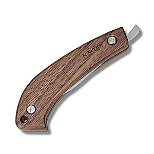 KAKURI Japanese Wood Carving Knife Folding 2.3" (Double Bevel), Made in JAPAN, Japanese White Steel No.2 Blade, Pocket Knife for Woodworking, Woodcarving, Outdoor, Camp, Bushcraft, Brown
