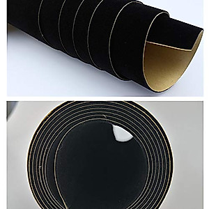 Mesheshe 2PCS Self Adhesive Felt Fabric, Soft Velvet Drawer Liner, DIY Velvet Fabric for Art & Crafts, Jewelry Box Felt Liner, Solid Color Felt Wallpaper (14.6" x 39.4", Black)