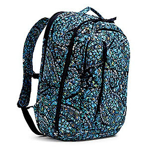 Vera Bradley Women's Cotton Large Travel Backpack Travel Bag, Dreamer Paisley - Recycled Cotton, One Size