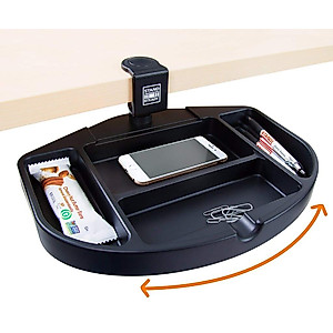 Stand Steady Pen Cup | Original 3-in-1 Desk Organizer | Free Up Desk Space with Clamp On Pen Holder & Bag Hook | No Drill Needed | Organize Pencils, Markers, Paper Clips & More (Black)