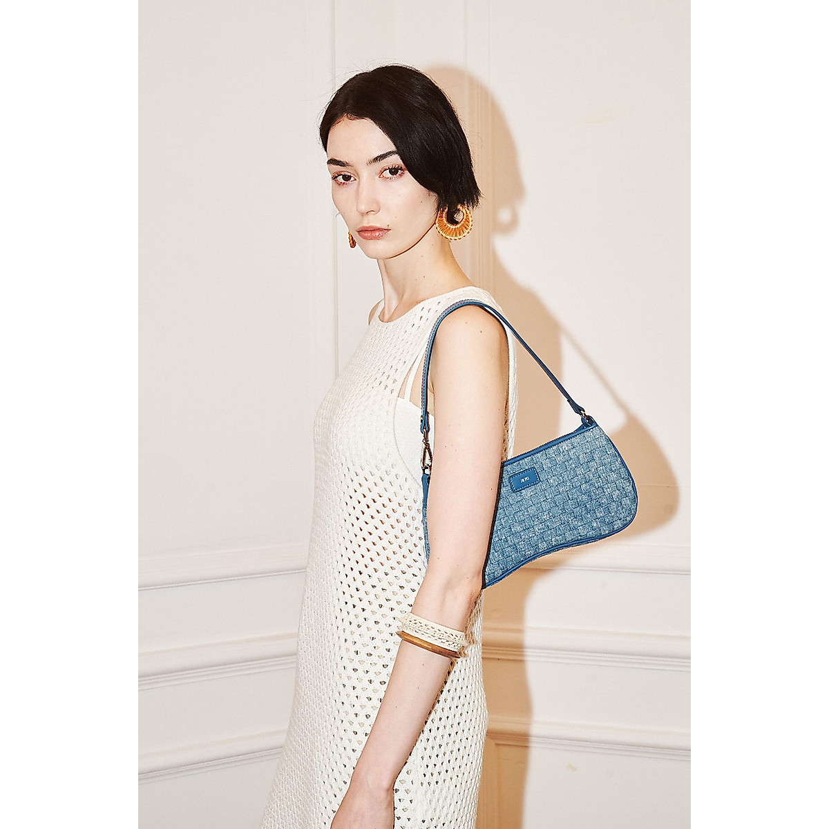 JW PEI Women's Eva Shoulder Handbag (Denim Weave)