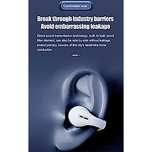 MATISUN Wireless Ear Clip Bone Conduction Headphones Bluetooth 5.3 Open Ear, Sports Headset with Mic Sweatproof for Running, Bicycling, Hiking (White)