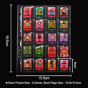 500+ Game Card Holder Compatible with Animal Crossing Mini Amiibo Cards, Cartridges Organizer Binder fit for Nintendo Switch PS Vita Games SD Memory Cards