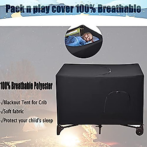 LYFFXYH Crib Tent Cover Stretchy Blackout Tent for Pack N Play, Bed Darkening Cover Tent for Indoor or Outdoor Portable to Sleeping or Play