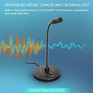 CMTECK USB Computer Microphone G009, Noise-Cancelling Recording Desktop Mic for PC/Laptop for Online Chatting, Home Studio, Podcasting, Gaming, Skype, YouTube with Mute Function(Windows/Mac)