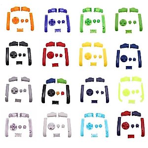 Full Buttons L R A B Buttons Frame for Gameboy Advance GBA D-Pads Power ON Off Buttons (Clear Yellow)