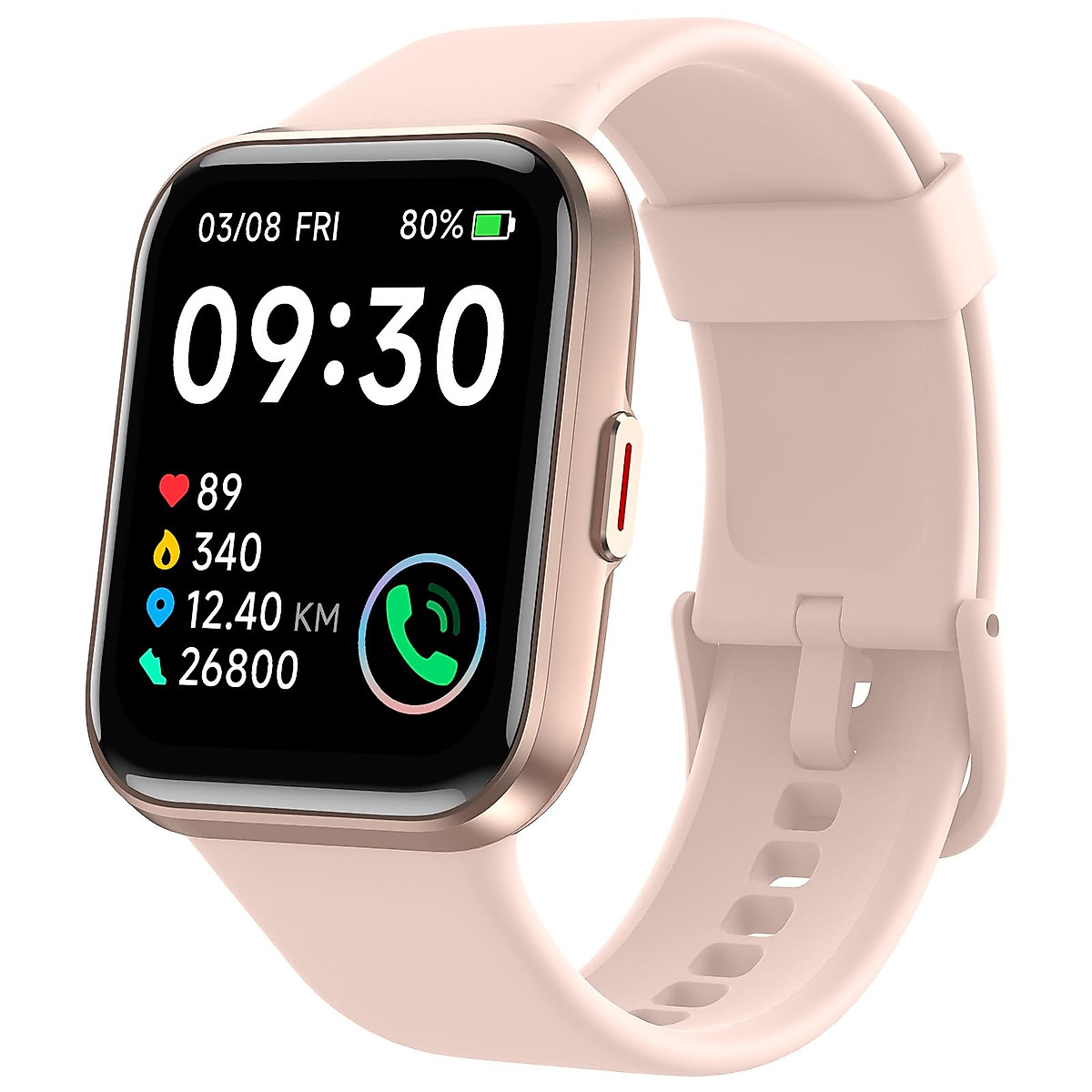 VRPEFIT Smart Watches for Women [Answer/Make Call], 1.7" Touchscreen Fitness Tracker with Heart Rate Blood Oxygen Sleep Monitor Compatible with iPhone & Android, Alexa Built-in, IP68 Waterproof Watch