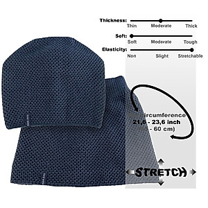 Braxton Hats Scarf Set Women - Knit Dark Royal Blue Slouchy Navy Beanie Neck Warmer - Wool Fleece Cap Scarfs