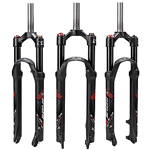 BUCKLOS MTB Suspension Fork 26/27.5/29 Inch, 1-1/8 Mountain Bike Fork QR 9mmTravel 120mm Bicycle Forks, 28.6mm Straight Tube Manual Lockout Ultralight Aluminum Alloy