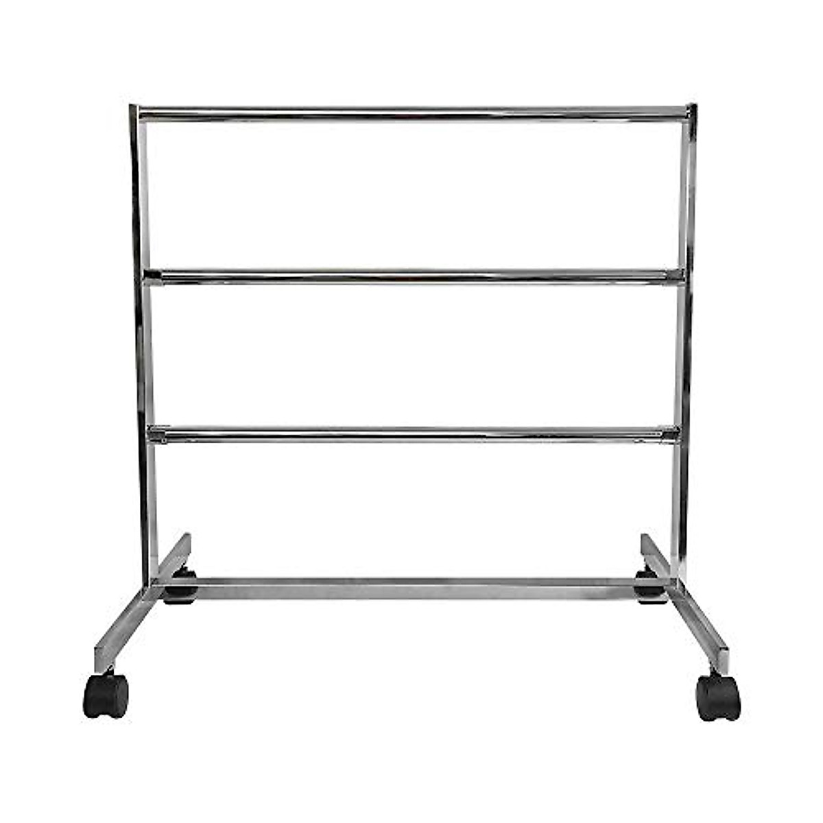 Prolinemax 32-1/2"x 15"x 30-1/2" Chrome Finish 3 Bars Rolling Hanger Storage Rack Retail