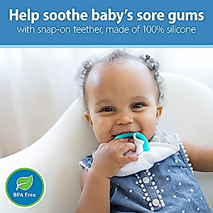 Dr. Brown's Super Soft & Absorbent Baby Bandana Bib with Snap-On Teether, 3m+, 2-Pack, Arrows & Herringbone